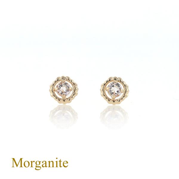 ピアス モルガナイト K10 YG イエローゴールド 4月 誕生石 レディース 20代 30代 40代 プレゼント 10金 記念日 かわいいK10イエローゴールドに、4月の誕生石モルガナイトをあしらったピアス。やわらかな彩りと繊細な石座が、...