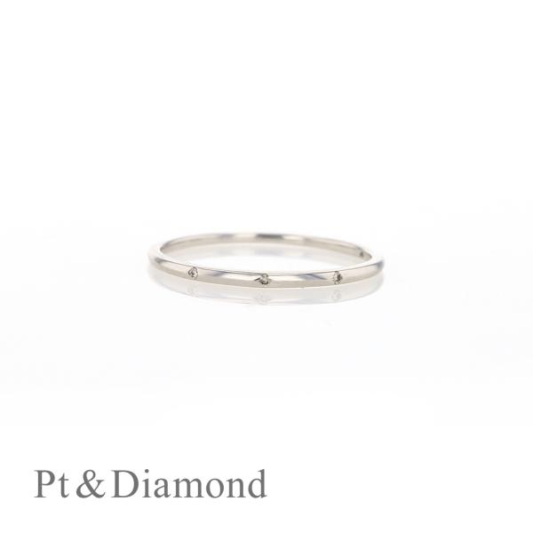 ピンキーリング プラチナ ダイヤモンド リング  PT PT950 指輪 レディース 妻 女性 誕生日 20代 30代 40代プラチナの上品な輝きに、小さなダイヤモンドを等間隔にあしらったピンキーリング。繊細なラインが指先にさりげないきらめ...