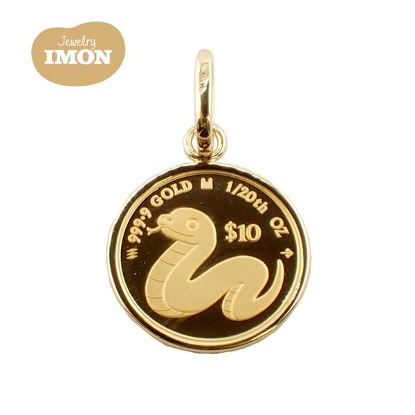＜世界1500枚限定発行＞1/20オンス純金(K24)金貨に、K18の枠が付いたコインペンダントです。ガラスカバーは付いておりません。コイン片面はチャールズ皇太子の横顔。もう片面は蛇(スネイク)のデザインとなっております。※サイズ・グラムは...