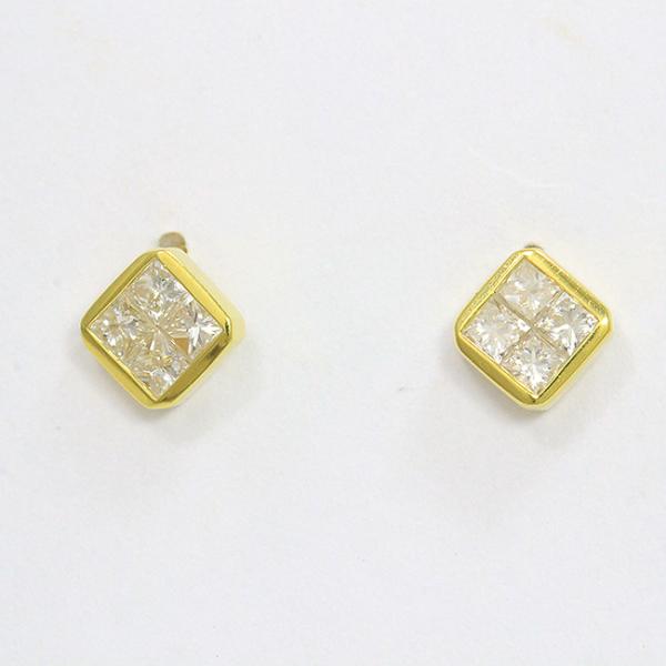 【発売日：2015年11月29日】●管理番号:240002312874●刻印:キャッチ:K18ポスト:K18●トップサイズ:約 H5.9mm × W5.9mm × D1.8mm●素材:18金イエローゴールド(K18YG)●重量:計1.1g●...