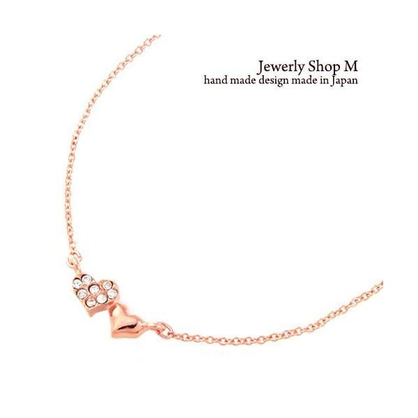 ぷっくりキュートなフォルムが人気。贅沢な輝きのパヴェ＆メタル ダブルハートがアンクレットになりました。足元を華やかにしてくれるマストアイテムです。ダブルハートサイズ：約5mm x 約11mmチェーン長さ：約16cm＋アジャスター約8cmスト...