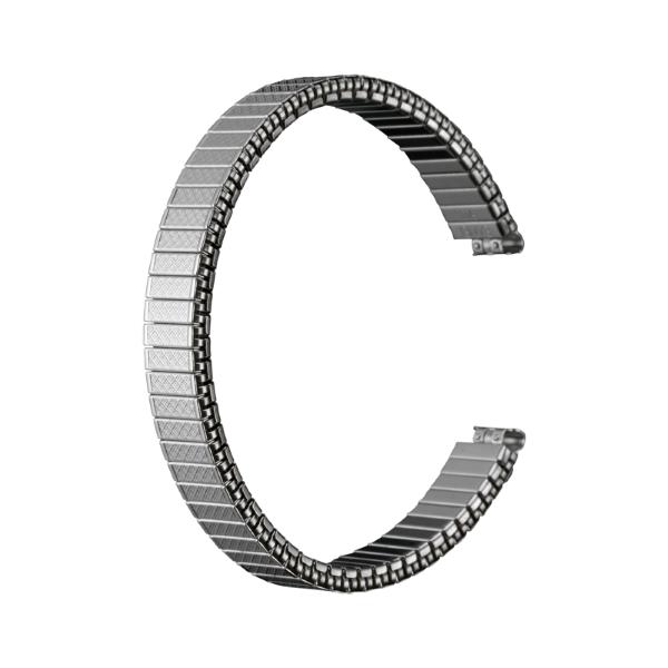 原材料◆ステンレススチール(304)サイズ（本体幅-取付幅）9-8mm商品説明◆「BAMBIメタル」はデザイン・仕様などバリエーション豊富なスタンダードモデルです。ステンレススチール・伸縮タイプ・鏡面仕上げ。エバータイプは引っ張ると伸びるの...