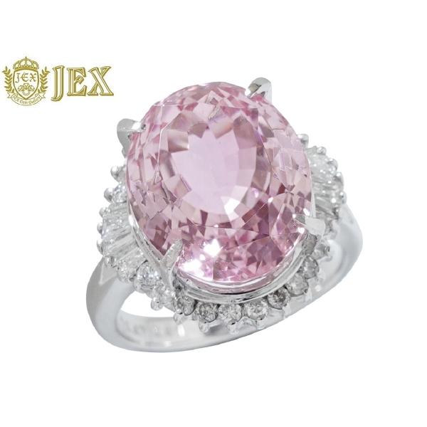 ■素材：プラチナ900■宝石名：クンツァイト ダイヤモンド■主石：K=10.47ct■脇石：D=0.51ct■サイズ：♯12.5号■主石サイズ：13.8×11.3mm■寸法： 17.1×16.7mm■重量：10.8g■付属品：なし※販売価格...