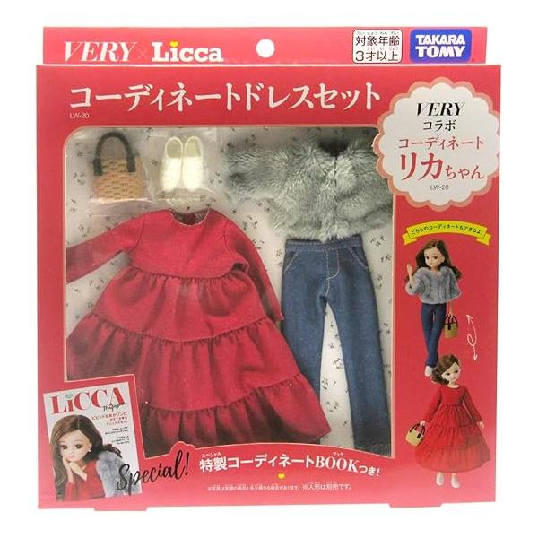 【商品名】　リカちゃん ドレス LW-20 VERYコラボ コーディネートドレスセット 【商品説明】　・(c) TOMY (c)光文社・電池は使用しません。 【サイズ】　高さ : 3.60 cm　横幅 : 25.10 cm　奥行 : 26....