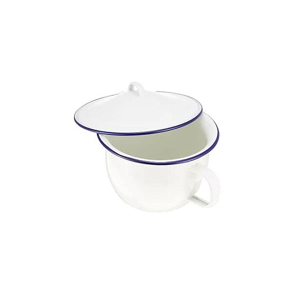 【商品名】　ホーローおまるフタ付き（琺瑯）20cmホーローチャンバーポット 【商品説明】　・※ホーローの表面及び取っ手裏部分には製造工程上若干塗りムラが含まれる場合がございます。ご了承の上お買い求めください。・●おむつなし育児にオススメ！新...