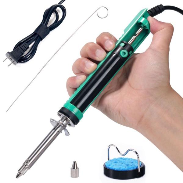 【商品名】　YIHUA 929D-V はんだ吸い取り器 真空はんだ除去ポンプ 出張修理 長寿命 持ち運びやすい ノズル2本付き（1.0mm 1.2mm） 【商品説明】　・[清潔が便利の吸取具]従来の使い捨て吸取器と異なり、929D-Vは繰り...