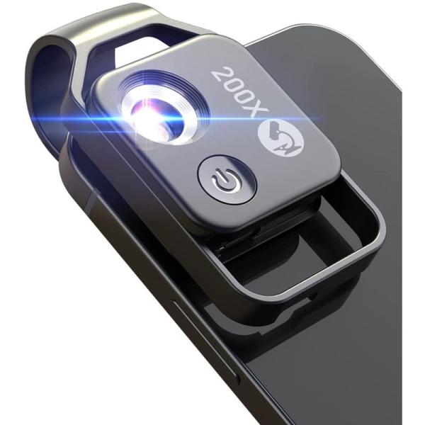 【商品名】　APEXEL スマホ顕微鏡 200倍顕微鏡 ポケット顕微鏡 マクロレンズ CPLフィルター付き LEDライト内蔵 明るさ調整可能 携帯便利  【商品説明】　・?200倍スマホ顕微鏡：200倍のレンズを備えたこの顕微鏡は、顕微鏡の...