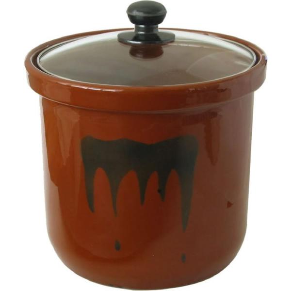 【商品名】　リビング 漬物容器 ガラス蓋 3号 5.4L 陶器 ぬか漬け 梅漬け 保存容器 漬け太くん 茶色 【商品説明】　 【サイズ】　高さ : 24.00 cm　横幅 : 27.30 cm　奥行 : 28.30 cm　重量 : 4.56...