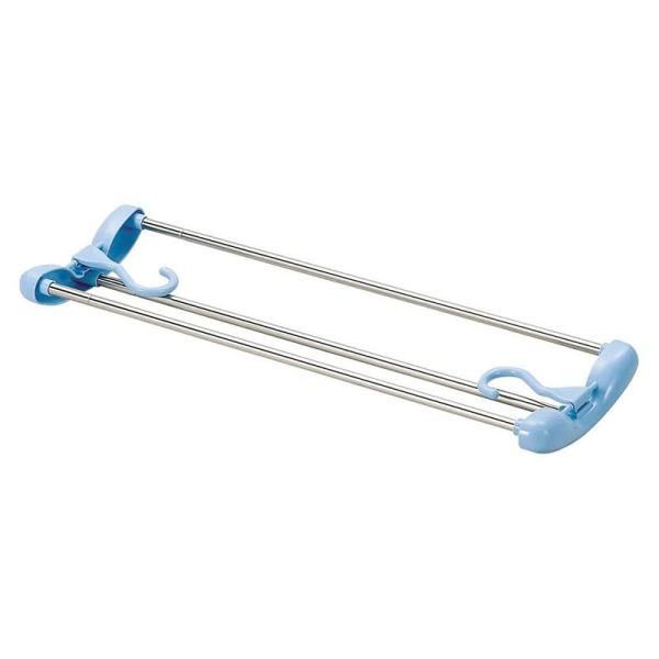 【商品名】　下村企販 省スペースで3枚干せる シーツハンガー 日本製 幅60~160cmに伸縮OK シングル/ダブル/ボックスシーツに対応 マット 布団 【商品説明】　・サイズ:約幅60~160×奥行19×高さ(使用時)14cm・シングルシ...