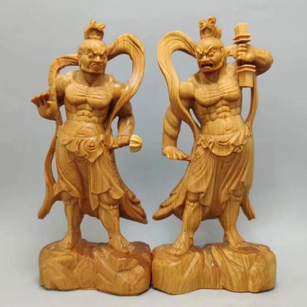 【商品名】　仏像 木彫り 金剛力士像 二体一対 天然 崖柏木 仁王像 護法善神 高さ12cm 【商品説明】　・※ 親愛なるお客様、お購入する時、「YZBQEJ」を選択してください。 1、顧客の問い合わせに対する迅速的な対応を提供できます。（...
