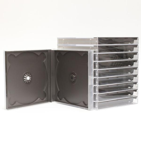 【商品名】　オーバルマルチメディア 日本製CDケース 17mm厚2枚収納ジュエルケース DUOケース ブラック 10個セット 【商品説明】　・dvd,cd,Blu-rayDiscを2枚収納可能・ちょっと特殊なケース、デュオケースです。・ウエ...