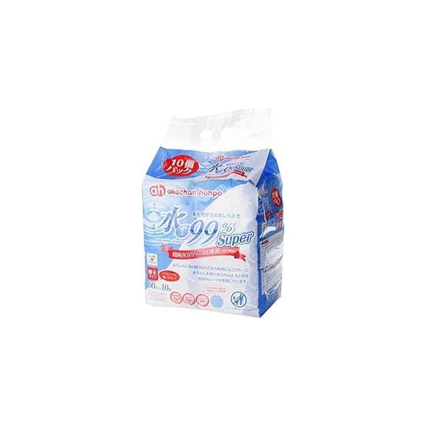 【商品名】　赤ちゃん本舗 水99％Super おしりふき 厚手タイプ 60枚×10個 【商品説明】　 【サイズ】　高さ : 17.90 cm　横幅 : 24.70 cm　奥行 : 31.80 cm　重量 : 3.76 kg　※梱包時のサイズ...