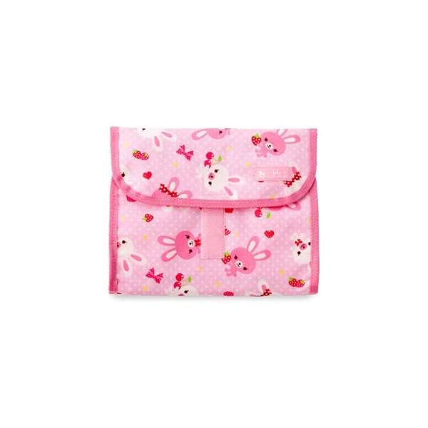 【商品名】　カラフルキャンディスタイル おむつポーチ 女の子 ベビー かわいい 持ち運び ハッピーうさちゃん仲良しうさちゃん（スケアー地・水玉ピンク）  【商品説明】　 【サイズ】　高さ : 1.40 cm　横幅 : 18.40 cm　奥行...