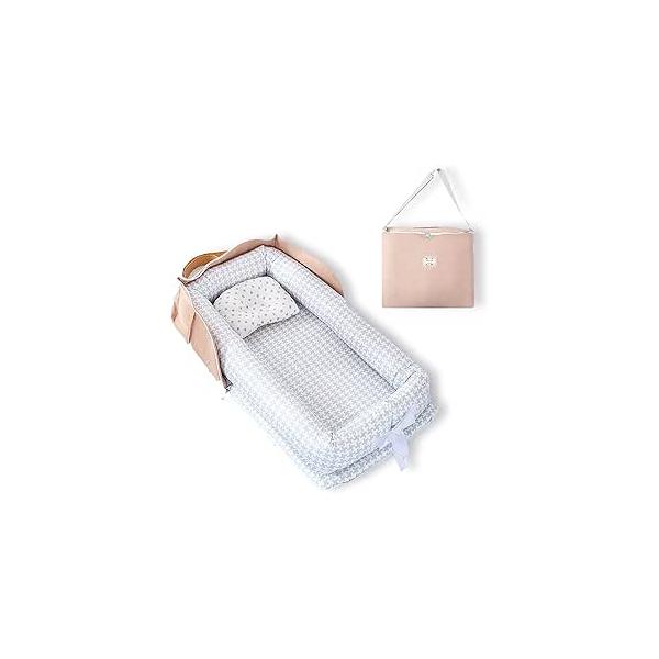 【商品名】　ベッドインベッド 添い寝 ベビーベッド 新生児 折りたたみ式 枕付き 持ち運び 携帯型ベビーベッド 出産祝い 通気性 洗濯可能 0ヶ月? 赤 【商品説明】　・【いろんな場面で活用】1.家のどこでも寝かしつけてき、ママは家事をしな...