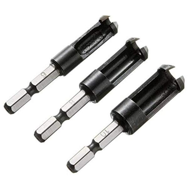 【商品名】　新潟精機 SK 木ダボドリルセット DBD-3S 6.35mm軸 【商品説明】　・シャンク径(mm):6.35(六角)・ボール盤専用・作成可能ダボサイズ(mm):径6・8・10、長さ最大25・先端硬度(HRC):41-45・適正...