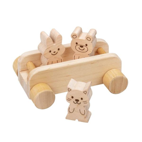 【商品名】　MOCCO 森のアニマルバス NH-06 【商品説明】　・木の質感を生かした国産の木製玩具 【サイズ】　高さ : 9.70 cm　横幅 : 10.90 cm　奥行 : 15.70 cm　重量 : 300.0 g　※梱包時のサイズ...