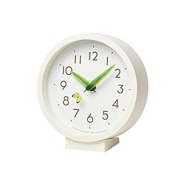 【商品名】　レムノス 掛け置き時計 アナログ とまり木の時計mini モンキチョウ SUR20-06 MONKI Lemnos 【商品説明】　・※モンキチョウは秒針ではございません。・サイズ：w150×h161×d62mm・スタンド付属・素...