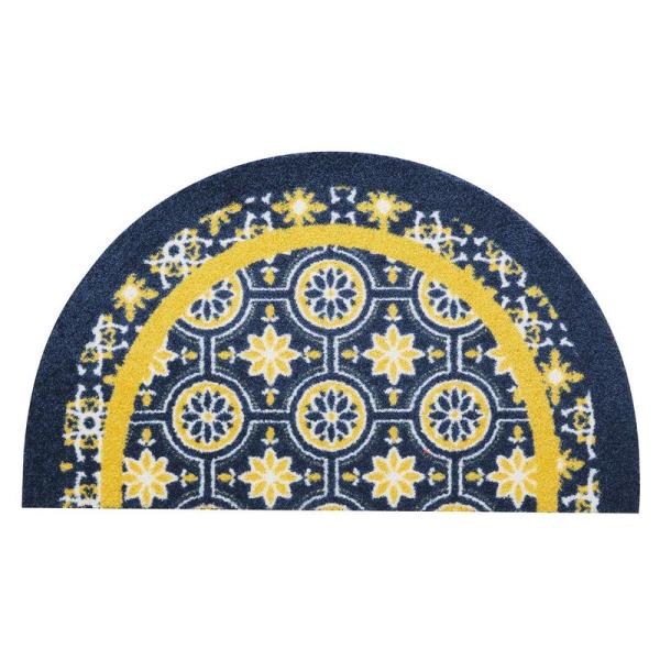 【商品名】　玄関マット 薄型 wash+dry(ウォッシュ アンド ドライ) Round Azulejo 50×85 cm (半円状） 【商品説明】　・“wash+dry” ブランドは、業務用マット製造メーカー『KLEEN-TEX』が展開す...