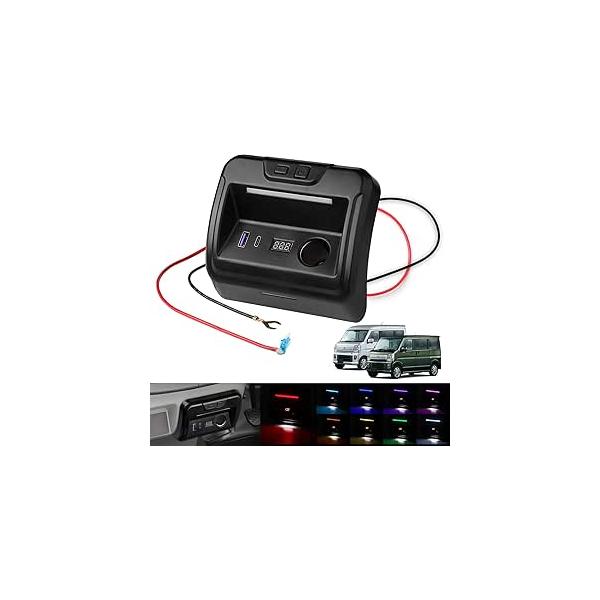 【商品名】　GIMUYA スズキ エブリイバン DA17V エブリイワゴン DA17W 増設電源ユニット シガーソケット×1 QC3.0 USBポート× 【商品説明】　 【サイズ】　高さ : 7.90 cm　横幅 : 14.30 cm　奥行...