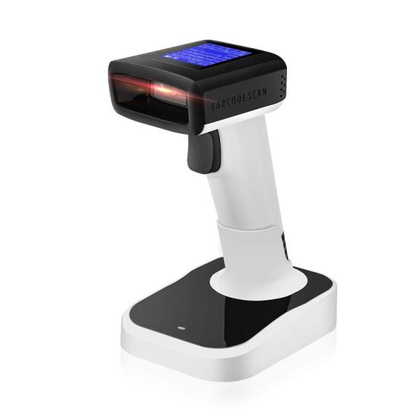 【商品名】　JRHC 1D 2D QRバーコードリーダー、充電ベース付きスクリーンディスプレイ、2 in 1、2.4GHzワイヤレスおよび有線接続と互換 【商品説明】　・【2.4G無線接続スキャン】：バーコードリーダーは無線接続に対応してい...