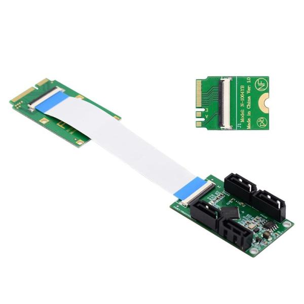 【商品名】　Cablecc Mini PCI-E&amp;A+E-Key から 4 つの SATA3.0 6Gbps ハードドライブ拡張カード ケーブル 10c 【商品説明】　・4 つの SATA3.0 インターフェイス: SSD ソリッド...