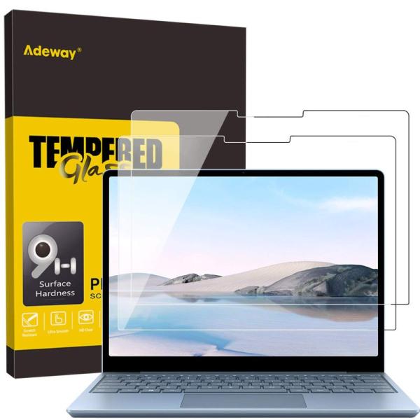 【商品名】　2枚入りAdeway Microsoft Surface Laptop Go 3/2/1 ガラス保護フィルム 12.4Inch U型 9H硬 【商品説明】　・☆[最大の保護] Adewayの業界をリードする9H硬度ガラスは、引っ...