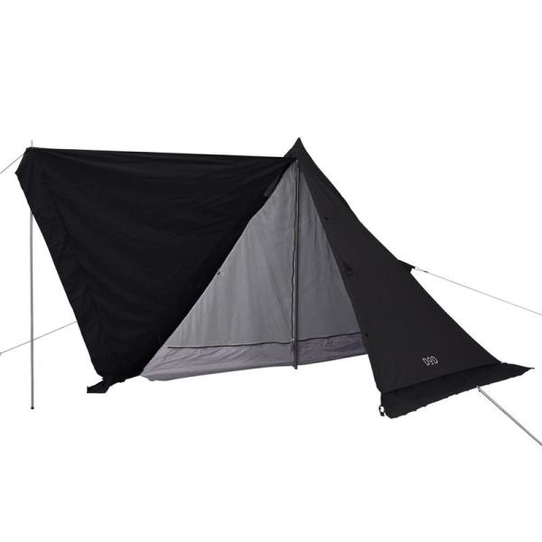 【商品名】　DOD(ディーオーディー) ムシャテント 1人用 火の粉に強い TC 素材の ソロテント T1-819-BK ブラック 組立サイズ(外寸): 【商品説明】　・インナーサイズ：（約）W255×D133×H173cm・収容可能人数：...