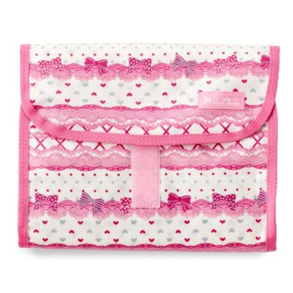 【商品名】　いつでも安心お出かけおむつポーチ・S (クラッチタイプ) リボンとレース模様でプリティcute（スケアー地・ホワイト） B1404200 【商品説明】　・おむつポーチ以外は商品に含まれません・お客様のモニター設定やPCの機種、室...