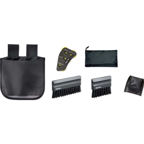 【商品名】　UNIX(ユニックス) 野球 審判用品 6点セット BX8265 【商品説明】　・セット内容:ボールバッグ(ブラック)、球審ブラシ、インジケーター、収納ポーチ、塁審ブラシ、塁審ブラシケース 【サイズ】　高さ : 5.70 cm　...