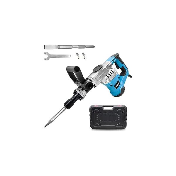 【商品名】　CXCESNS コンクリートハンマー 100V はつり機 電動ハンマー 2500W ハツリ機 4600bpm 37J 電動ピック 自重6.2 【商品説明】　・【圧倒的ハイパワーで作業時間を劇的短縮】 2500Wモーター×37Jの...