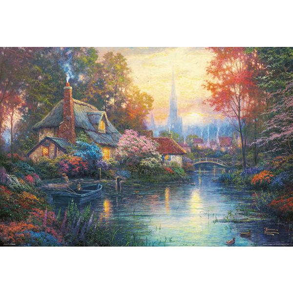 【発売日：2025年08月08日】商品名：花香るコテージサイズ：49×72cm品　番：BEV-1000-110ピース数：1000メーカー：ビバリー補　足：【ジグソーパズル】【イラスト】【トーマス・キンケード】【キャンバスパズル】【アートキャ...