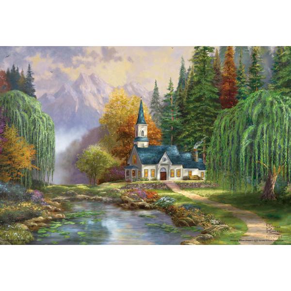 【発売日：2026年01月16日】商品名：木漏れ日と水辺のチャペルサイズ：26×38cm品　番：BEV-1000M-031ピース数：1000メーカー：ビバリー補　足：【ジグソーパズル】【イラスト】【トーマス・キンケード】【極小ピース系】【マ...