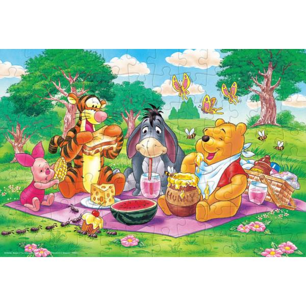 【発売日：2024年07月19日】商品名：みんなでピクニックサイズ：26×38cm品　番：TEN-DK96-379ピース数：96メーカー：テンヨー補　足：【子供用パズル】【こどもジグソーパズル】【ラージピース】【ディズニー】【くまのプーさん...