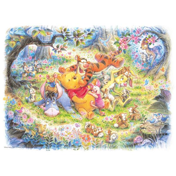 商品名：なんとなく しあわせサイズ：35×49cm品　番：TEN-D500-421ピース数：500メーカー：テンヨー補　足：【ジグソーパズル】【ディズニー】【くまのプーさん】【1010】【500-950】【色：ブルー】