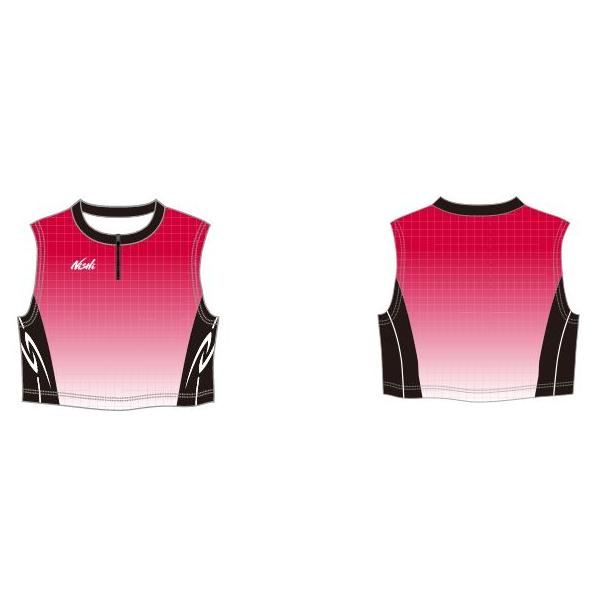 メーカー：NISHI　ニシスポーツカテゴリ：陸上・ランニング種別：ウエアシリーズ：スーパーオーダーシステム商品名：グラフィックライトレーシングトップ（レディス）フロントファスナー標準＊スーパーオーダー：生地にインクを浸透させる昇華プリントと...