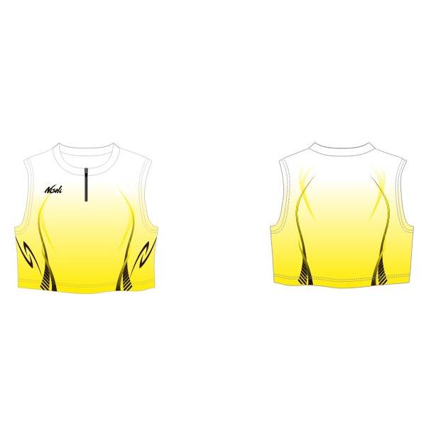 メーカー：NISHI　ニシスポーツカテゴリ：陸上・ランニング種別：ウエアシリーズ：スーパーオーダーシステム商品名：グラフィックライトレーシングトップ（レディス）フロントファスナー標準＊スーパーオーダー：生地にインクを浸透させる昇華プリントと...
