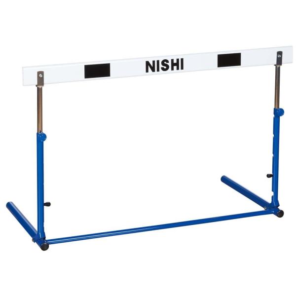 メーカー：nishi ニシスポーツ商品名：クラッチ調節式ハードル（中学校用） NG1013D仕様：●サイズ/W1100×H600・680・762・840・914mm（5段調節：クラッチ調節式）●重量/3.7kg●材質/バー：ABS樹脂製*メ...
