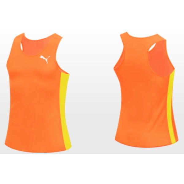 メーカー：puma　プーマカテゴリ：陸上・ランニング種別：ウエアシリーズ：トライブスチームオーダー商品名：シングレットソリッドモデル（ランニングシャツ）メンズ＊トライブスオーダー：生地にインクを浸透させる昇華プリントという技法を採用していま...