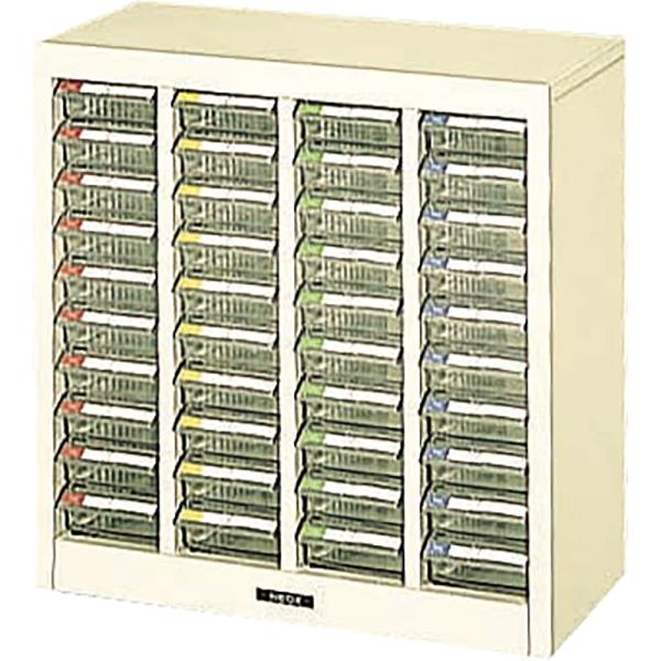 【本体色】アイボリー【製品寸法】幅492×奥行240×高さ500mm【製品重量】13.4kg【材質】本体/スチール　　　　引出し/透明スチロール樹脂【引出し種類】浅型10段×4列【引出し寸法】浅型引出し 幅89×奥行206×高さ36mm(内...