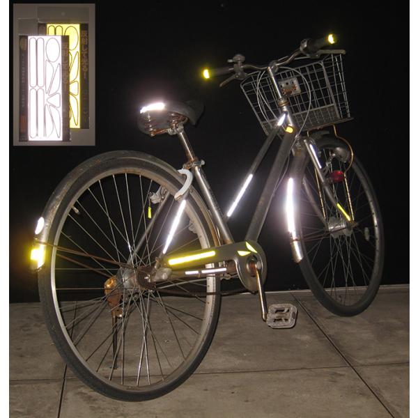 【商品説明】車のライト等に反射し約57ｍ先のドライバーが光って確認できるので、薄暮時や夜間の交通安全に役立つ高輝度反射材シールで車等のライトを反射し、ドライバーにより遠くから存在を知らせて交通事故防止に自転車のフレームやチェーンカバー・泥除...