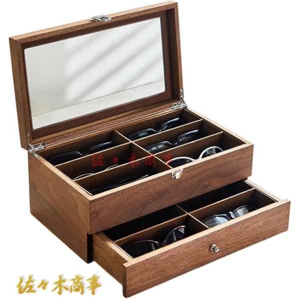 【発売日：2024年03月22日】【ガラス天板】天板がガラス張りになっているので、ディスプレイ感覚のようにします。ケースを開けずにつけたいサングラスをすぐに見つけます。【アクセサリ収納】サングラスやメガネの収納だけでなく、ネックレス、コイン...