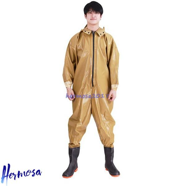 【発売日：2025年04月15日】【一体成型靴】：ブーツは紫外線に強いPVCの一体成型で、クッション性があり、疲労感を減少して、長時間の働くでも壊れないようになります。【100%防水生地】透湿性に優れたPVCコーティング仕上げ、耐水性、耐酸...