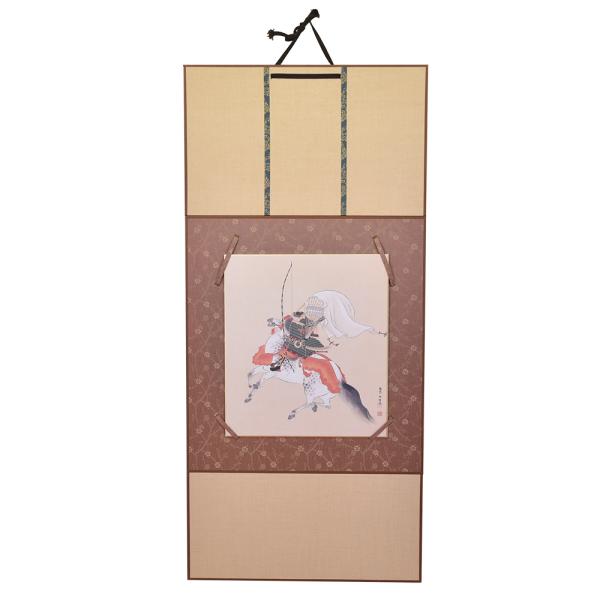 五月人形 掛け軸 白馬武者 武士 おしゃれ 室内 コンパクト 掛け軸：横36×縦78cm色　紙：横24×縦27cm五月人形 久月作 取扱店。男の子のお祝いの初節句（端午の節句）の五月人形・鯉のぼり購入の選び方に迷われたら弊社にお任せ下さい。...