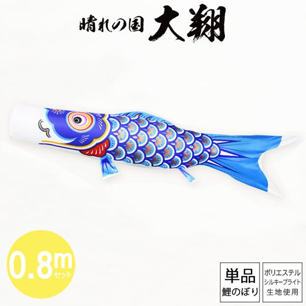 鯉のぼり 単品 大翔 青鯉 徳永鯉のぼり 【 サイズ 】 0.8ｍ 御注文状況によりメーカー取り寄せになる場合がございます。お届までに1週間ほどかかる場合がござます。あらかじめご了承ください。a6tn003-715