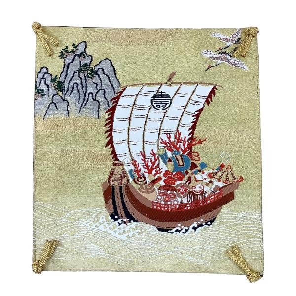 ふくさ 袱紗 冠婚葬祭 コンパクト 家紋入り 特価品 つづれ 箱なし 訳アリ商品【表】-宝船【家紋】-丸に加賀梅鉢【 サイズ 】-九寸-(約36cm×約38cm)祝儀袋を袱紗（ふくさ）で包むのは、渡す相手に礼節を重んじています。という心遣い...