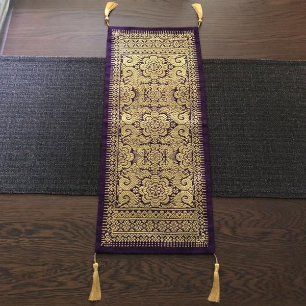 スマトラ島パレンバン地域の手織テーブルマット□SIZE：縦：約51.0cm、横：約21.0cm□MANUFACTURER：インドネシア□COLOR：パープル　フリンジはゴールド30年くらい前にスマトラ島パレンバン地域へ赴いた際　素晴らしいソ...