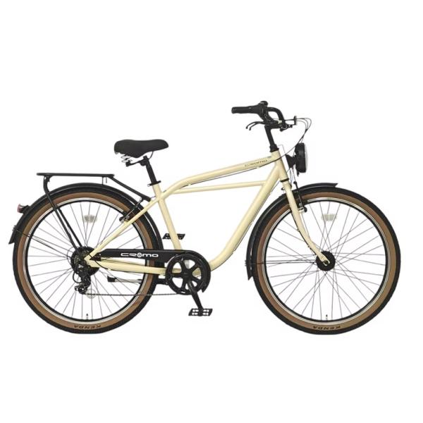 ワイルドな常時点灯するビックオートライトを搭載。26インチのホイールにワイルドなBIGライトを搭載したシティークルザー。視認性も高く夜間走行時も安心です。【26インチ】【CROMO】【じてんしゃ】【組み立て済み】【組立不要】【完全組立】【自...