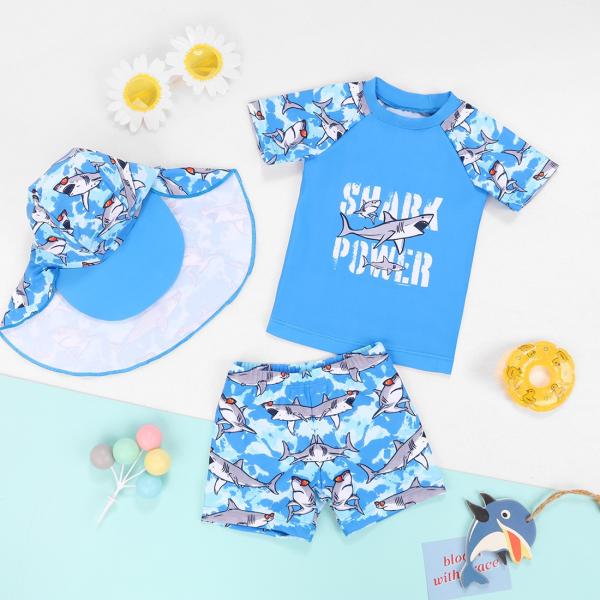 ★人気のサメ柄で、子供は大好き★セパレートになって、おむつ交換も着替えもトイレも簡単(^^♪。★首まわりをしっかりガード。日焼けや紫外線防止や熱中症からお子様をしっかり守る。★夏休み、水泳授業、海辺、海水浴、幼稚園、保育園、温泉、水遊び、プ...