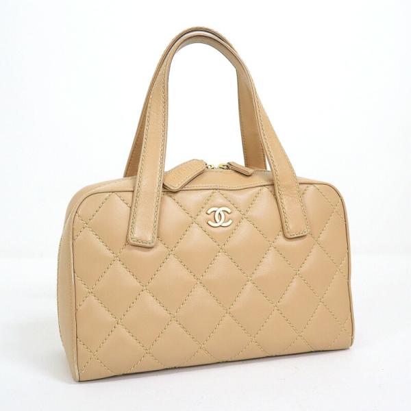 ◆商品ランクBランク◆商品情報・カラー：ブラウンベージュ×ゴールド金具・素材/ライン：ワイルドステッチ（レザー）・サイズ：（約）横29.0cm / 縦18.0cm / マチ11.0cm・仕様：ファスナー開閉式外側：オープンポケット×1内側：...