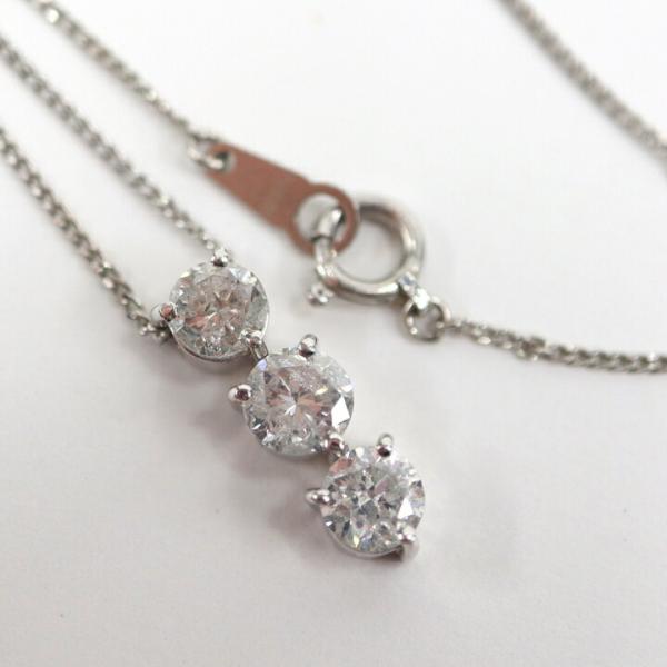 ◆商品ランクBランク◆商品情報・カラー：プラチナ1000・素材/ライン：Pt1000・ダイヤモンド（1.50ct）・サイズ：トップ部分（約）横16.0mm / 縦5.0mmネックレスの長さ（約）38.0cm総重量（約）4.0g・仕様：丸カン...